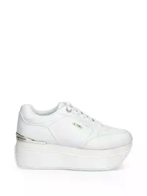 Guess Camrio 4g Logo Embossed Platform Sneakers - White