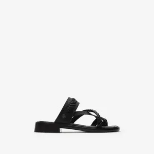 Burberry Leather Baez Sandals - Black