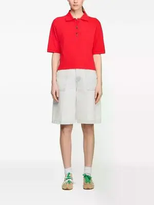 Sandro Buttoned Polo Shirt With Chest Embroidery