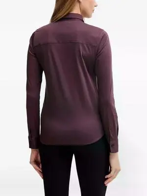 MOS MOSH Burgundy Button-down Shirt With Pointed Collar
