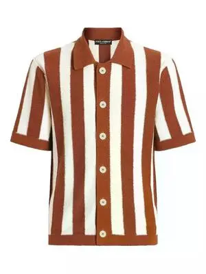 Dolce & Gabbana Striped Button Shirt - Brown