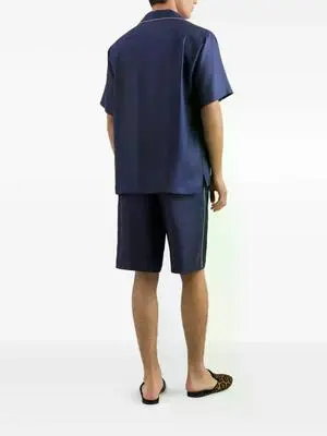 Dolce & Gabbana Drawstring Shorts With Embroidered Detail - Blue