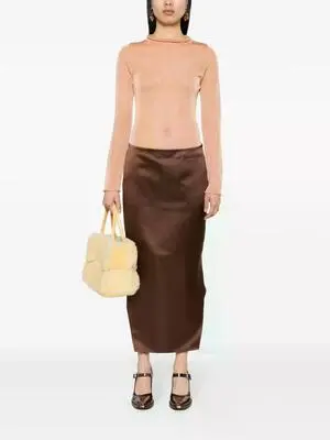 Givenchy High-low Hem Satin Skirt