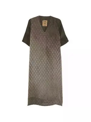 UMA WANG Diamond V-neck Midi Dress