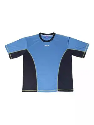 BADFRIEND Contrast Panel Logo Motif T-shirt - Blue