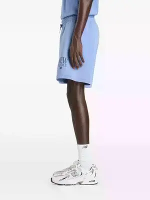 NEW BALANCE Fleece Shorts With Logo Detail - Blue