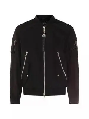 Moose Knuckles Logo Detail Bomber Jacket - Black