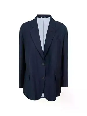 Brunello Cucinelli Buttoned Flap-pocket Blazer - Blue