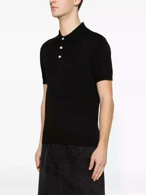 Casablanca Pointelle Monogram Polo Shirt - Black