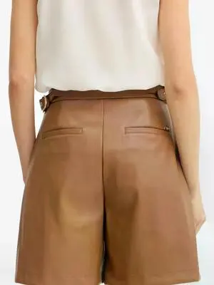 FRACOMINA Tailored Faux-leather Shorts - Brown
