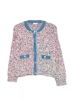 Liu Jo Mouliné Cardigan With Embellished Buttons - Pink
