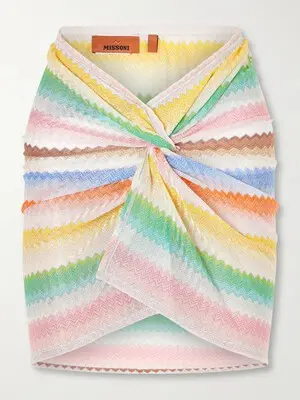 Missoni Striped Metallic Crochet-knit Mini Skirt - Multi
