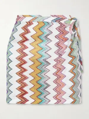 Missoni Striped Metallic Crochet-knit Mini Skirt - Multi