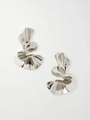 Bottega Veneta Textured Drop Earrings - Silver