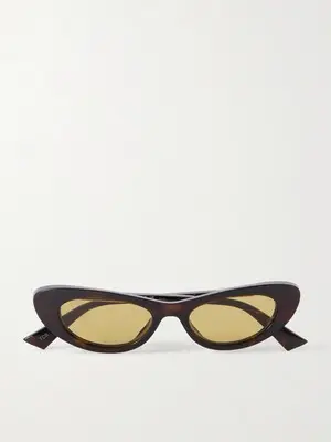 Bottega Veneta Ribbon Cat-eye Acetate Sunglasses - Tortoiseshell