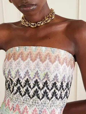 Missoni Striped Metallic Crochet-knit Mini Dress - Multi