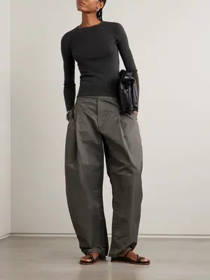 LISA YANG Ribbed Cotton And Cashmere-blend Long-sleeve T-shirt