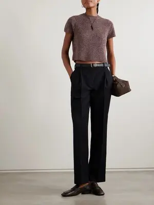 LISA YANG Siona Cashmere And Silk-blend T-shirt - Brown