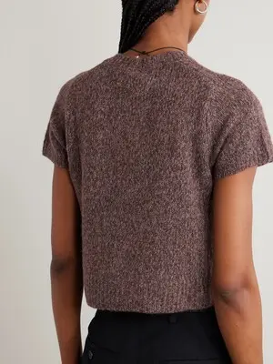 LISA YANG Siona Cashmere And Silk-blend T-shirt - Brown