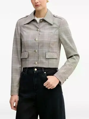 Guess Checked Cropped Jacket - Neutrals