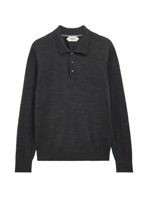 Pringle Of Scotland Polo-collar Merino Wool Sweater - Grey