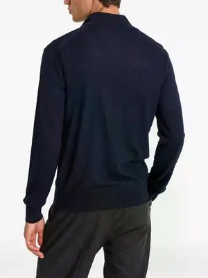 Pringle Of Scotland Quarter-zip Merino Wool Sweater - Blue