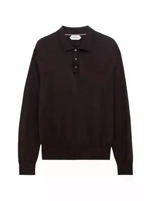 Pringle Of Scotland Polo-collar Merino Wool Sweater - Brown