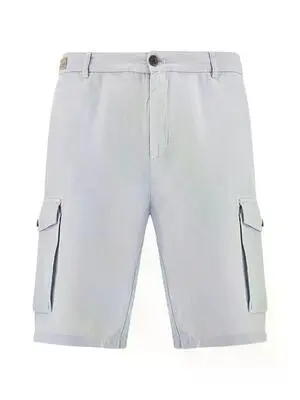 Paul & Shark Garment-dyed Bermuda Shorts With Cargo Pockets - Blue