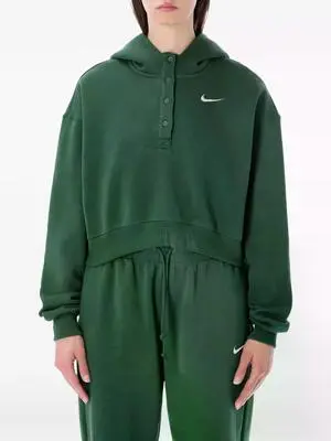 Nike Half-button Hoodie With Logo Detail - Green
