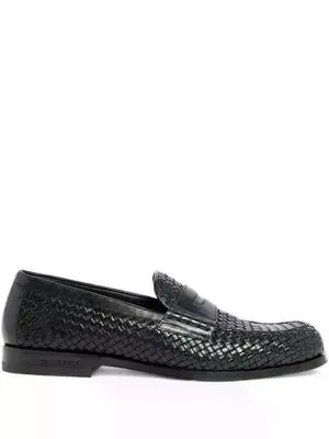 Dsquared2 Neoclassic Woven Leather Loafers - Black