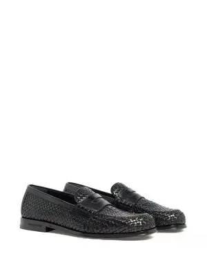 Dsquared2 Neoclassic Woven Leather Loafers - Black