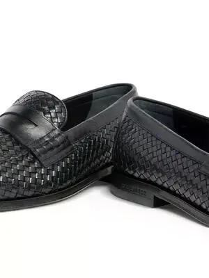 Dsquared2 Neoclassic Woven Leather Loafers - Black