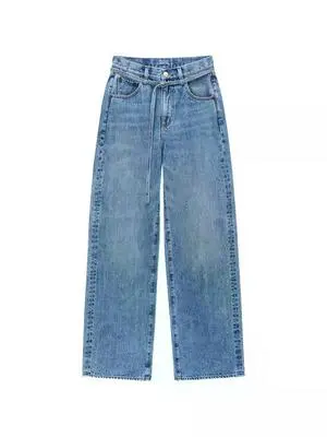HEY JOANIE Twilight Belted Wide Leg Jeans - Blue
