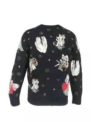 Alexander McQueen Patterned Jacquard Round Neck Long Sleeve Sweater
