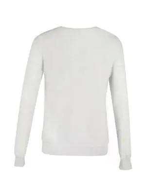 JOSEPH Fine-knit Crew Neck Long Sleeve Top - White
