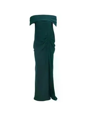 RHEA COSTA Maxi Dress With Draped Detail - Green