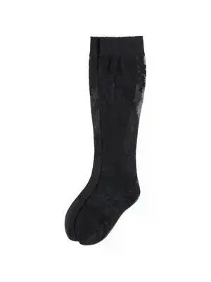 Valentino Garavani Floral Lycra Knee-high Socks - Black