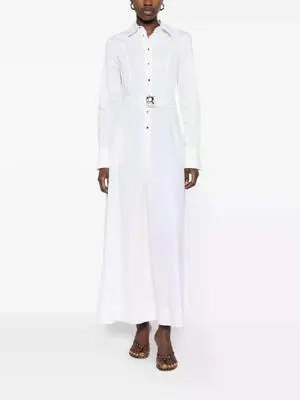 BLUGIRL Belted Collared Maxi Dress - White