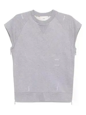 SETCHU Logo Embroidered Sleeveless Top - Grey