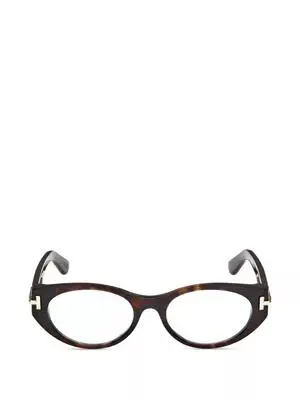 TOM FORD Oval Frame Eyeglasses - Brown
