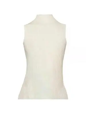 Arch4 Ribbed Knit Mock Neck Vest - Neutrals