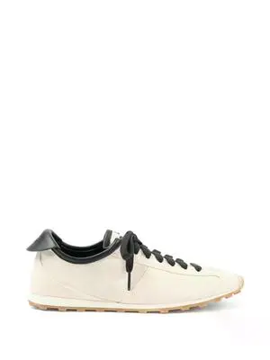 Jacquemus Jacquemus Lace-Up Canvas And Leather Almond Toe Sneakers Neutrals