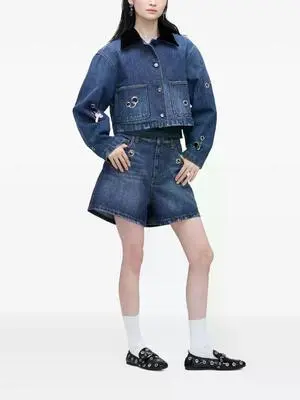 Marc Jacobs Cropped Denim Jacket With Grommet Details