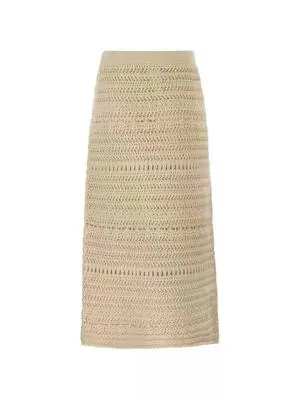 Fabiana Filippi Crochet Pattern Midi Skirt - Neutrals