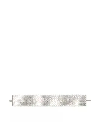 Blumarine Logo Plaque Choker Necklace - Silver