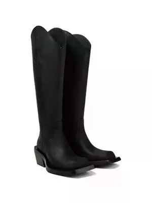 Camper Square Toe Leather Knee-high Boots