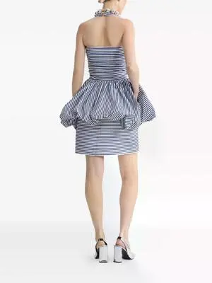 PATOU Striped Halterneck Mini Dress - Blue