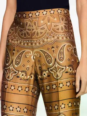 Sandro Bandana-print Flowy Trousers - Brown