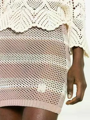 Amiri Crochet Striped Mini Skirt