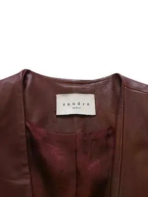Sandro Zip-trim Leather Jacket - Red